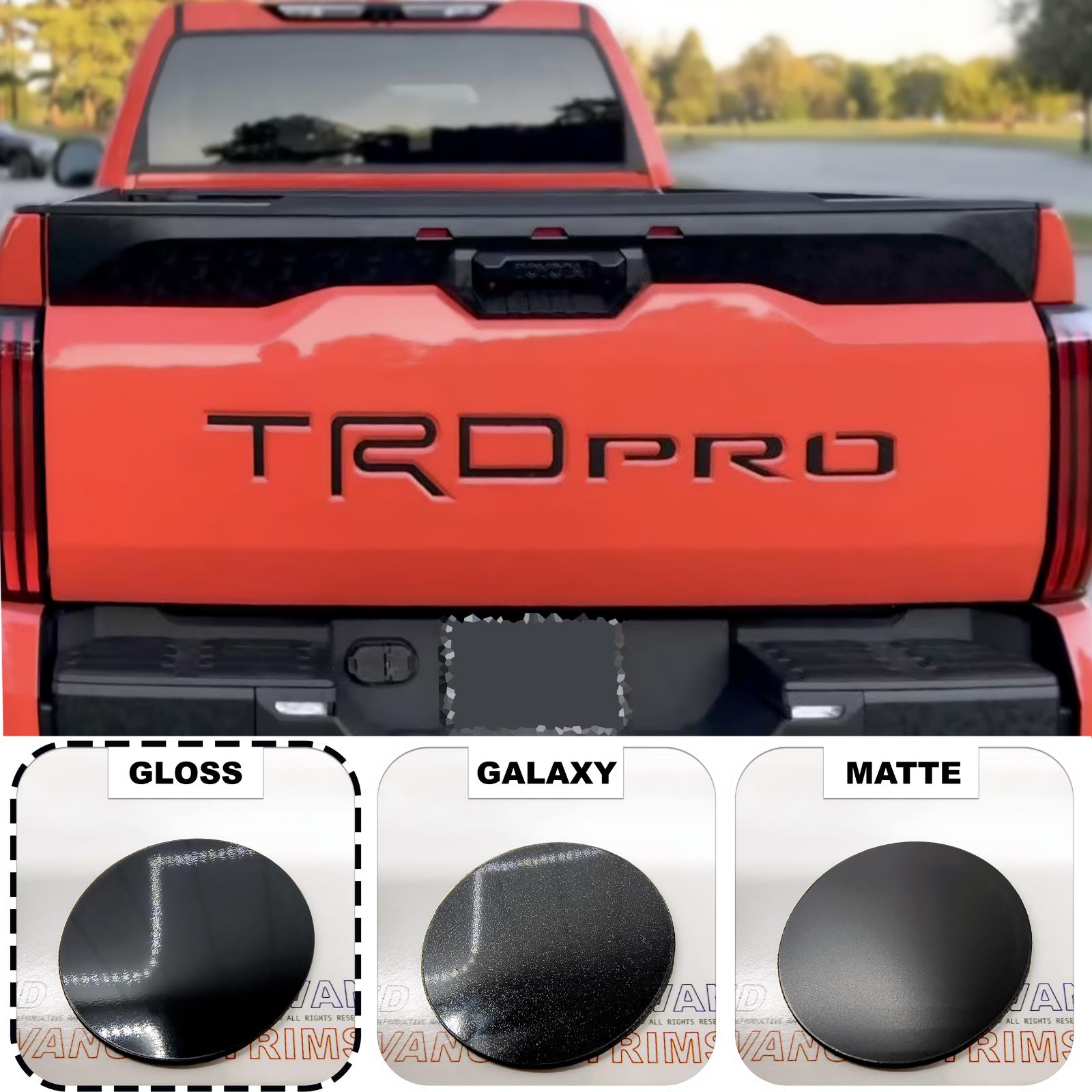 GLOSS BLACK Tailgate Letters for Tundra TRD Pro 2022 2023 2024 ...